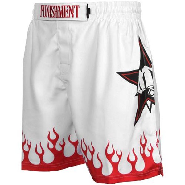 Punishment Athletics White Flamed Shorts